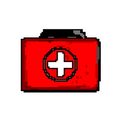 Emergency first aid kit game pixel art Royalty Free Vector