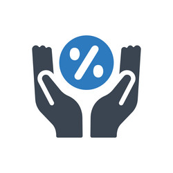 Loan interest rate icon Royalty Free Vector Image