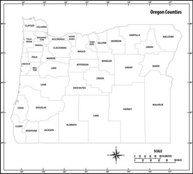 Oregon administrative and political map with flag Vector Image