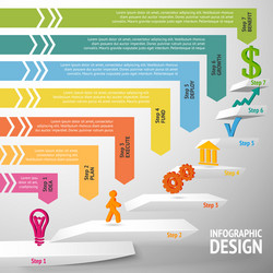 Successful business staircase infographic Vector Image