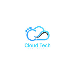 Cloud tech logo design template stylish log Vector Image