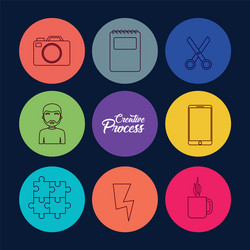 Creative process design Royalty Free Vector Image