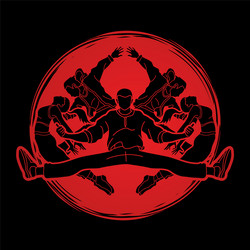 Dancing group dancer practice street dance Vector Image