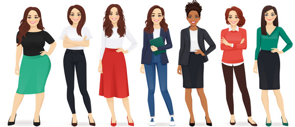Women set Royalty Free Vector Image - VectorStock