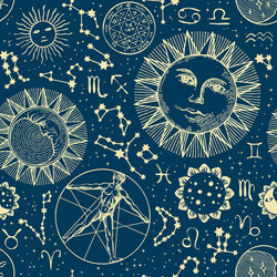 Pattern with alchemy symbols Royalty Free Vector Image