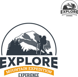 Mountain explorer logo design Royalty Free Vector Image