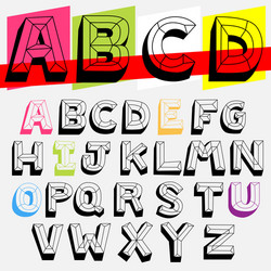 Cute animals alphabet cards for kids education Vector Image