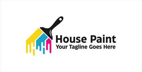 Home paint company logo design template Royalty Free Vector