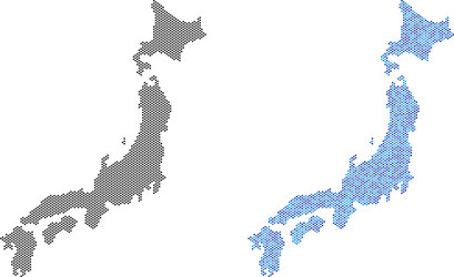 Japan Pixel Map Vector Images (over 140)