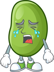 White beans cartoon character with sad expression Vector Image