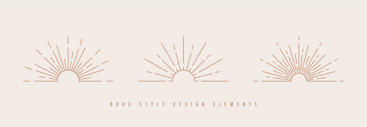 Sun and sunburst symbol in bohemian style Vector Image