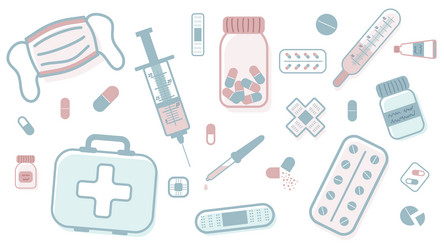 The blue medicine kit Royalty Free Vector Image