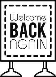 Restaurant welcome back sign icon line style Vector Image