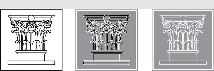 Capital of a medieval cathedral gothic column Vector Image
