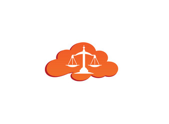Balance symbol scales logo design law Royalty Free Vector