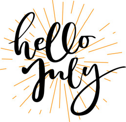Hello june lettering print Royalty Free Vector Image