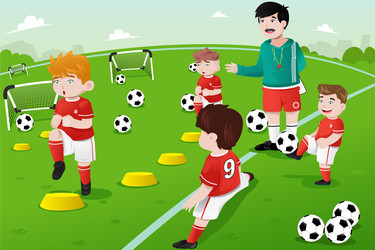 Boy playing soccer Royalty Free Vector Image - VectorStock