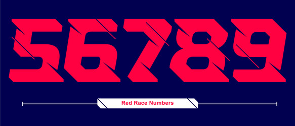 Speed style red fonts and numbers Royalty Free Vector Image
