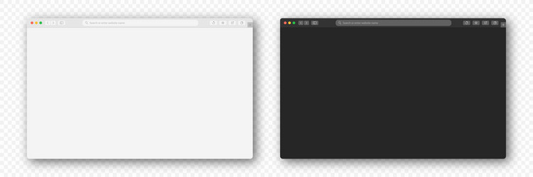 Empty browser window on transparent background Vector Image