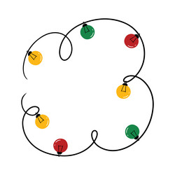 Tangled wire round frame with red heart lights Vector Image