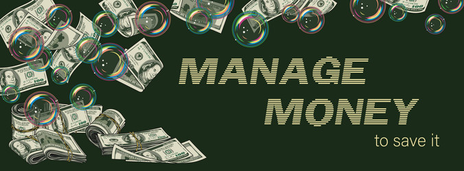 Horizontal money banner business finance concept Vector Image