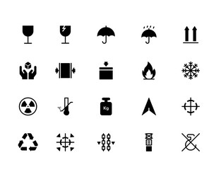 Packaging symbols set on white background Vector Image
