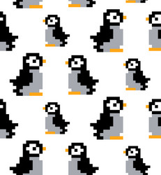 8 bit pixel penguin Royalty Free Vector Image - VectorStock