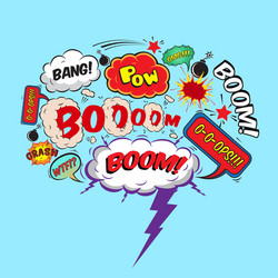 Comic speech chat bubble pop art style bam Vector Image