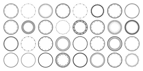 Mechanical clock faces bezel watch dial Royalty Free Vector