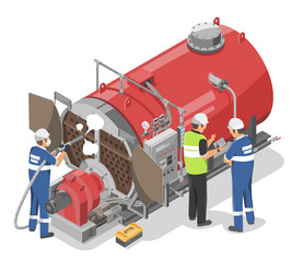 Gas water boiler cartoon Royalty Free Vector Image