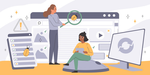 Software testing collage Royalty Free Vector Image