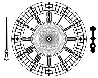 Quadrant of victorian clock with lancets Vector Image