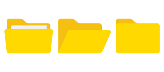 File folder icon set open and close Royalty Free Vector