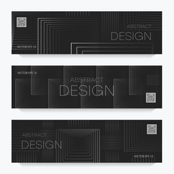 Flyers with abstract linear design shapes Vector Image