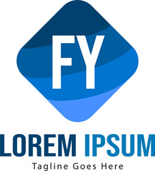 Initial fy logo template with modern frame Vector Image