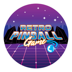 Pinball vintage retro badge emblem logo Royalty Free Vector