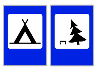 Road signs blue color Royalty Free Vector Image