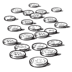 Finance money set sketch of stack of coins Vector Image