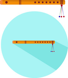 Old wooden flute on a white background Royalty Free Vector