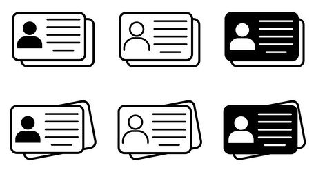 Web id card icon outline photo badge Royalty Free Vector