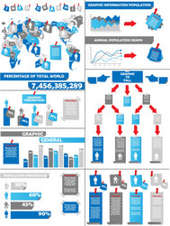 Infographic demographics 5 blue Royalty Free Vector Image