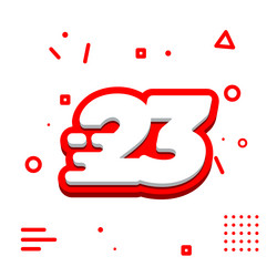 Number 23 3d fast icon Royalty Free Vector Image