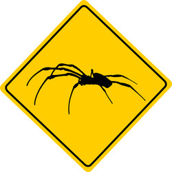 Spider warning sign Royalty Free Vector Image - VectorStock