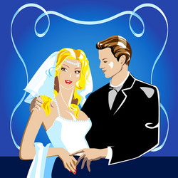 Elegant wedding couple Royalty Free Vector Image