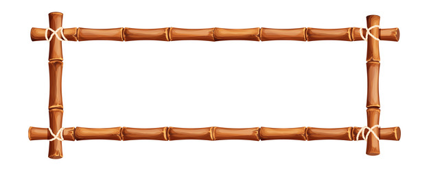 Bamboo frame from sticks and rope in cartoon style