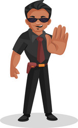 Private security bodyguard task cartoon character Vector Image