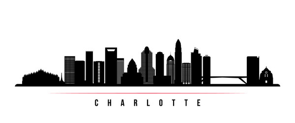 Charlotte usa skyline and landmarks silhouette Vector Image