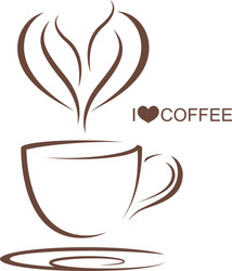 Cup of coffee cut out paper Royalty Free Vector Image