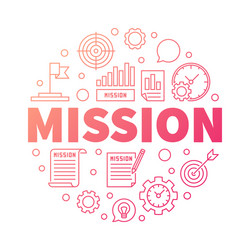 Mission circular business concept outline Vector Image