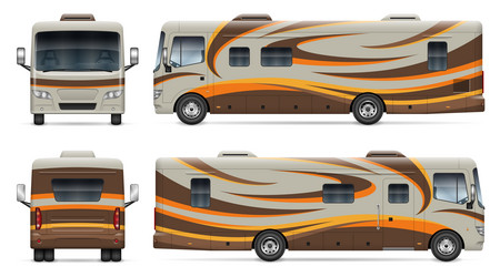 Rv template side front back view Royalty Free Vector Image